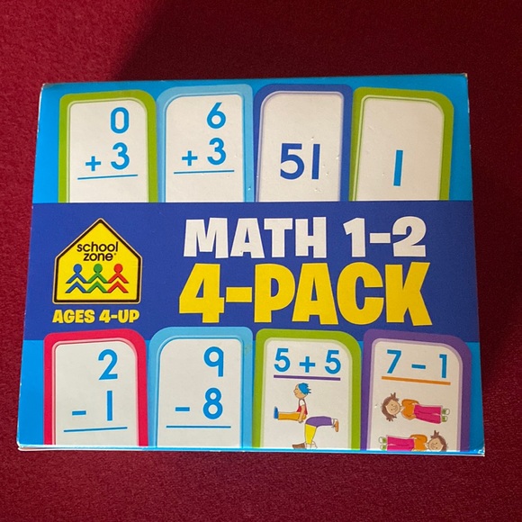 school Zone | Toys | Numbers And Math 4 Pack Cards Kids Learning And ...